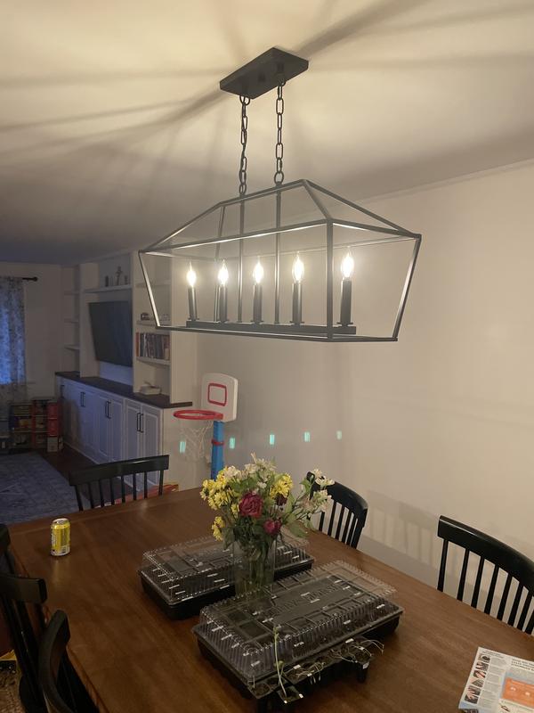 allen + roth Lane 4 -Light Polished Nickel Transitional Metal Square ...