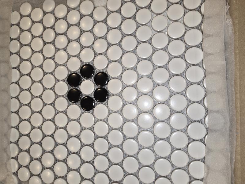 Affinity Tile Metro Penny Matte White with Black Dot 10-in x 12-in ...