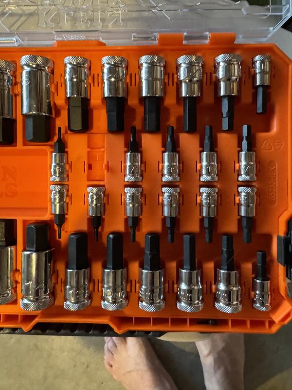 Klein Tools Knurled Hex Bit Socket Set, SAE and Metric, 32-Piece in the ...