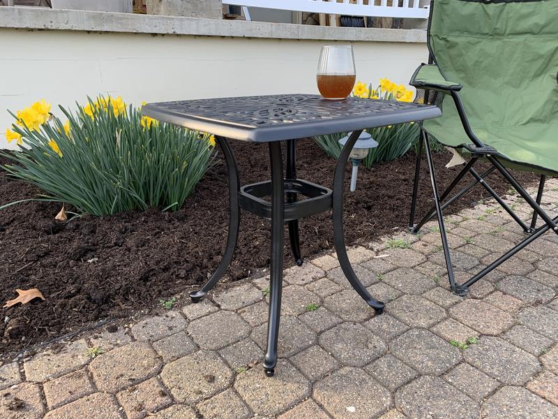 Crestlive Products Patio table Square Outdoor Bistro Table 21.06-in W x ...