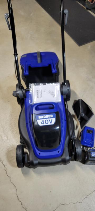 Wild Badger Power Brushless 40-volt 18-in Cordless Push Lawn Mower 4 Ah ...
