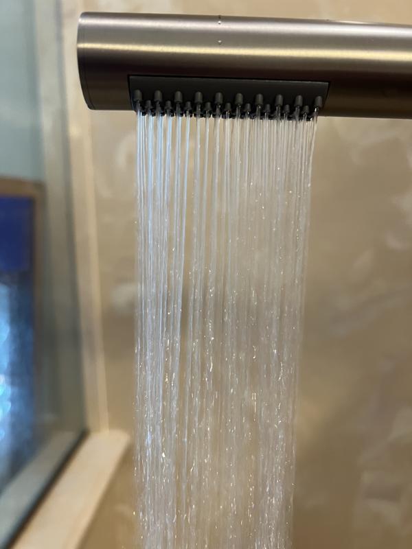 GRANDJOY IntelliFlow Brushed Gold 12-in Dual Head Built-In Shower ...