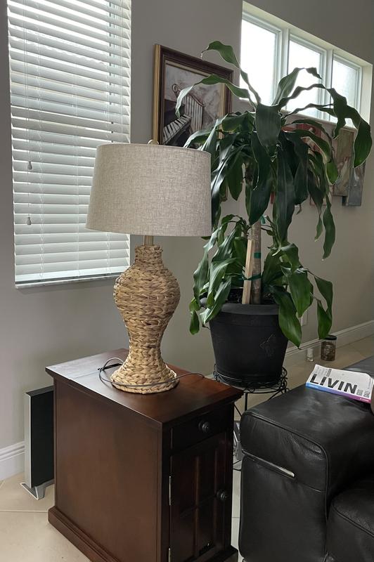 JONATHAN Y Elicia Coastal Cottage Water Hyacinth Weave 31-in Dark Brown ...