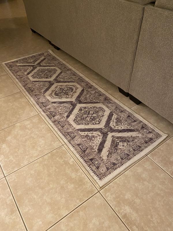 allen + roth 2 X 7 (ft) Grey Brown Indoor Distressed/Overdyed Machine ...