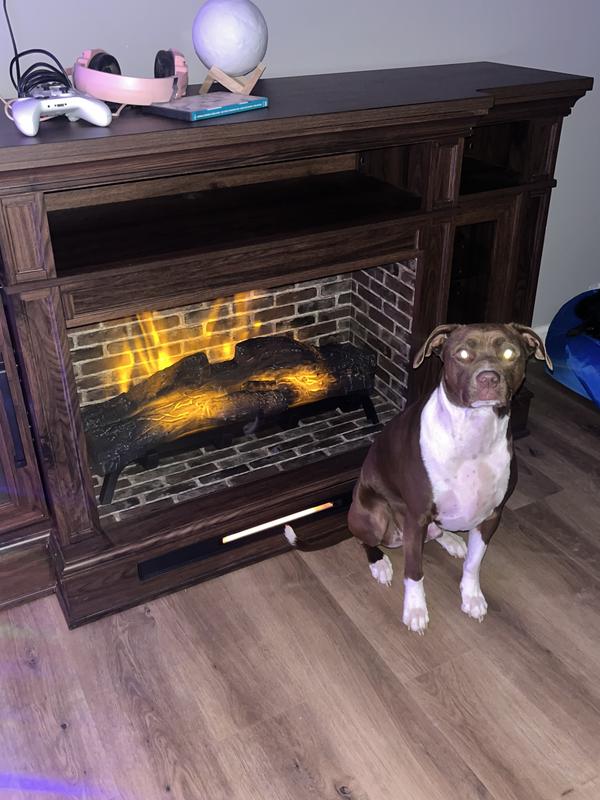 allen + roth 66-in W Brown Walnut Free Standing Infrared Quartz Flat ...