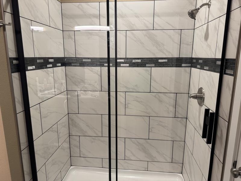 allen + roth Shower Door DAVIDSON-60GP-MB at Lowes.com