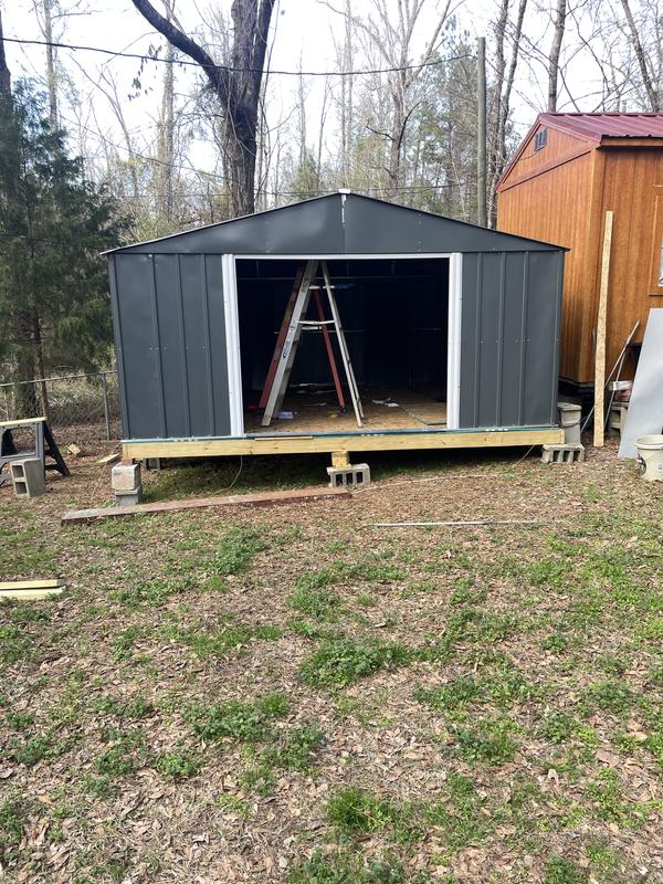 Arrow 14-ft x 14-ft Classic Galvanized steel Metal Storage Shed in the ...