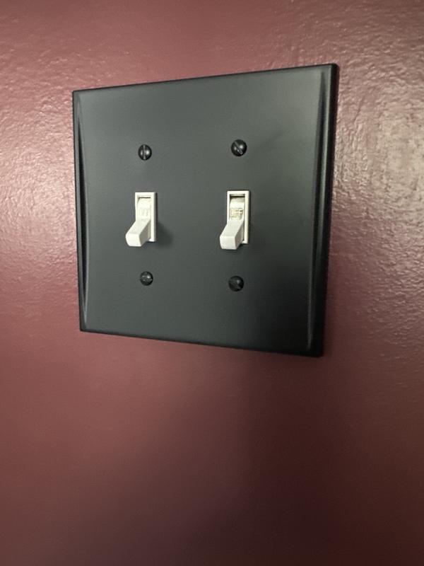 allen + roth Bexton 2-Gang Matte Black Zinc Indoor Toggle Wall Plate ...