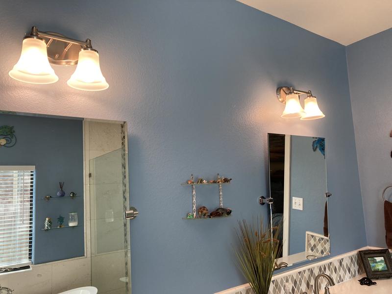 DELTA Lorain 21-in 3-Light Brushed Nickel Transitional Vanity Light at ...