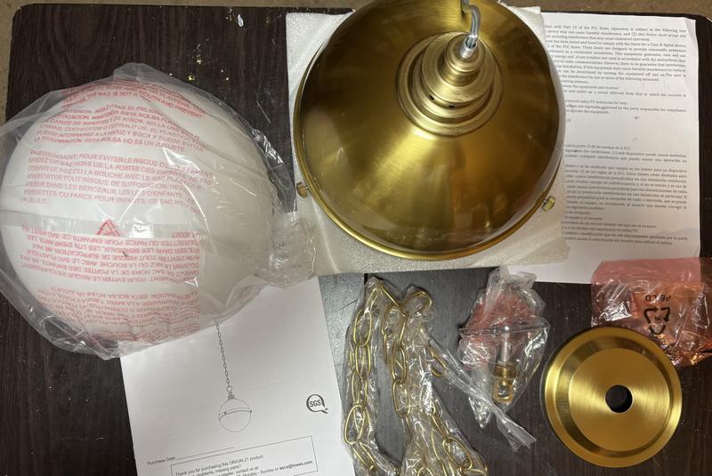 Origin 21 Maisy 1 -Light Gold Modern/contemporary Opal glass Globe LED ...