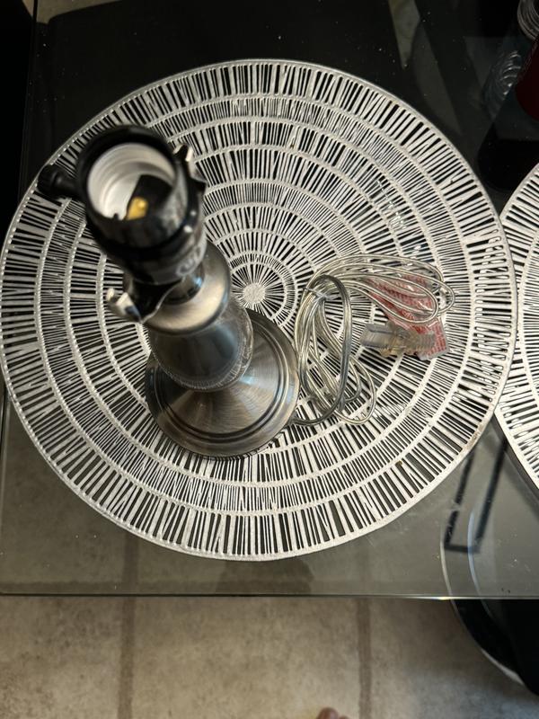 allen + roth 13.25-in Brushed Steel Plug-in Metal Lamp Base MML-1138BS at Lowes.com