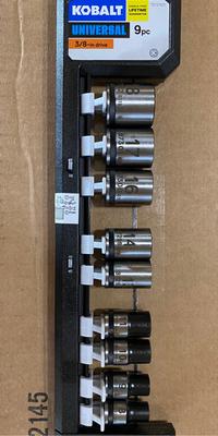 Kobalt Universal 9-Piece Metric 3/8-in Drive Spline Shallow Socket Set ...