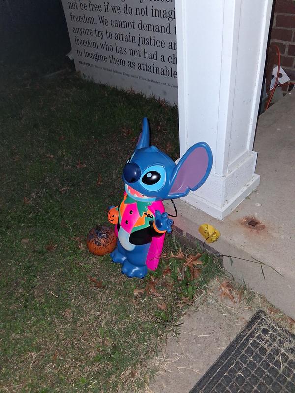 Disney 2-ft Disney Lighted Stitch Happy Halloween Blow Mold in the ...