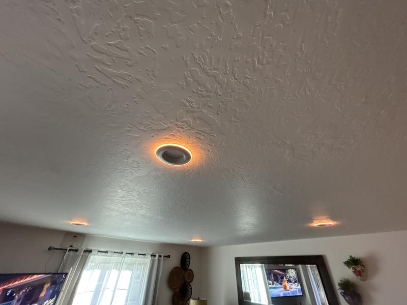 Utilitech white 5-in or 6-in 850 -Lumens Warm White Round Dimmable LED ...