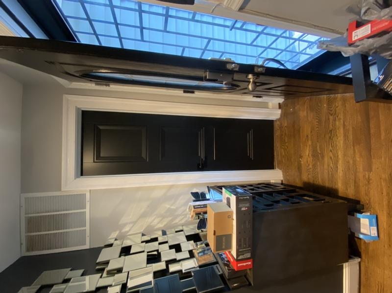 Masonite Barn Red Solid core 3-panel Right hand Molded composite Single ...