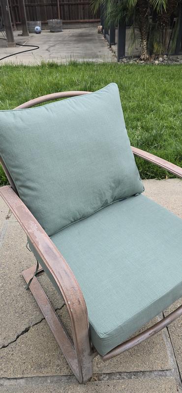 ARDEN 24-in x 24-in Stone Grey Dot Deep seat patio chair cushion in the ...