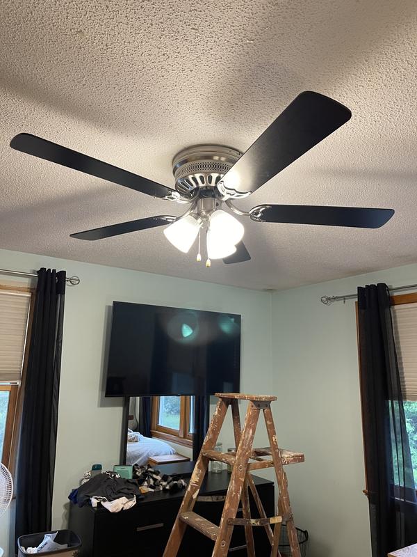 Design House Millbridge 52-in Satin Nickel with Black/Light Maple ...