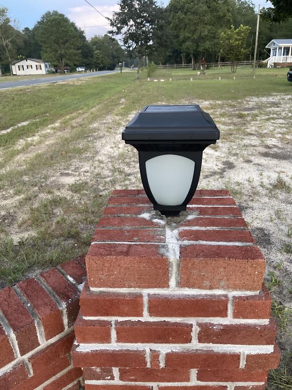 allen + roth 15.03-in H Black Solar LED Post light in the Complete Post ...