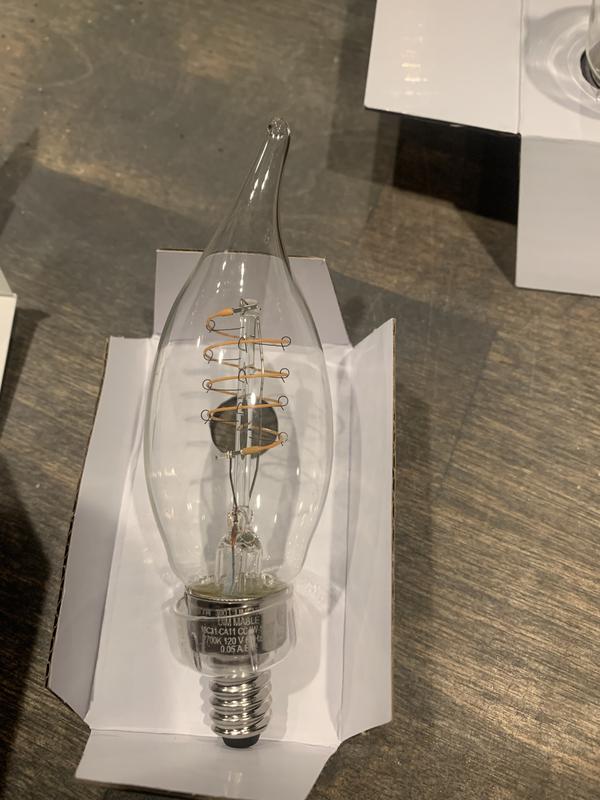 Utilitech 40 -Watt EQ CA11 Soft white Candelabra screw base E12 ...