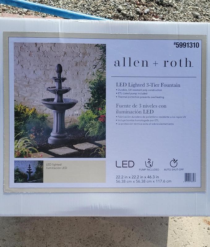 allen + roth 46-in H Plastic Electric Powered Tiered Outdoor Fountain ...