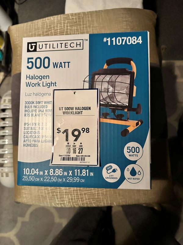 Utilitech 4500-Lumen Halogen Plug-in Stand Work Light MPL1025-C500K9030 ...