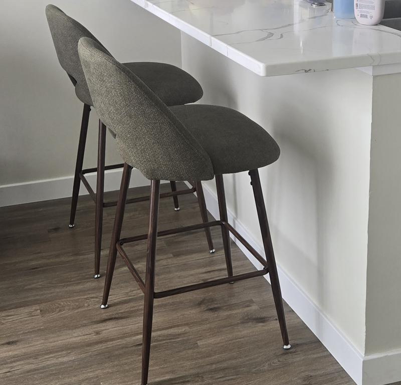 Maison Boucle Set of 2 Terra Upholstered 26-in H Counter Height Stools ...