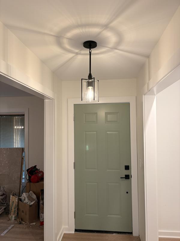 Kichler Birk Black Farmhouse Clear Glass Cylinder Led Mini Hanging ...