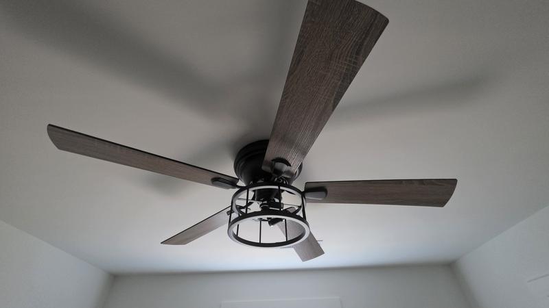 Breezary 48-in Matte Black with Black and Rich Walnut Blades LED ...