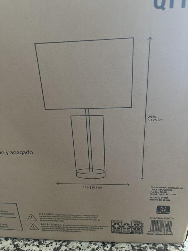 allen + roth 24-in Matte Black On/Off switch Table Lamp with Linen ...