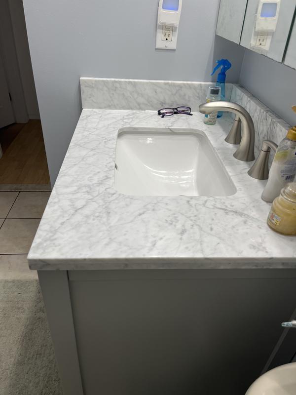 allen + roth Crest Hill 60-in White Undermount Double Sink Bathroom ...