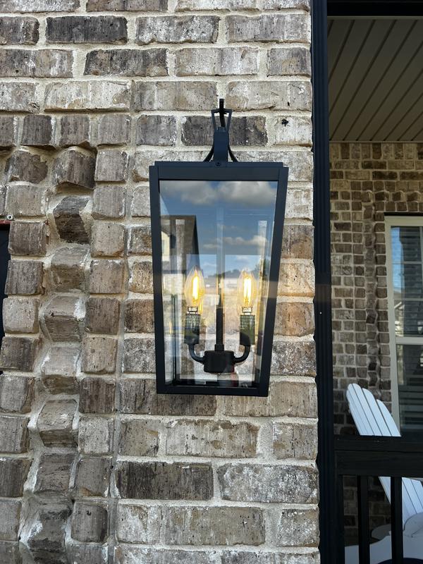 KAWOTI Marico 2 -Light 20-in H Matte Black Hardwired Outdoor Wall Light ...