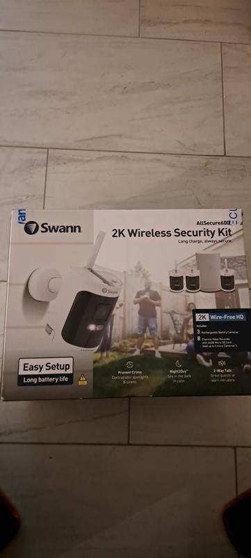 Swann NVW-800 Wi-Fi NVR/64GB SD Card/3x NVW-600CMB 2K Wire Free IP ...
