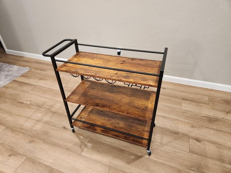 Clavie Versatile Home Bar Cart 18.9-in x 6.69-in Black Rectangle Bar ...