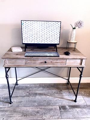 allen + roth Allen + Roth 42-in Brown Pine Writing desk in the Desks ...