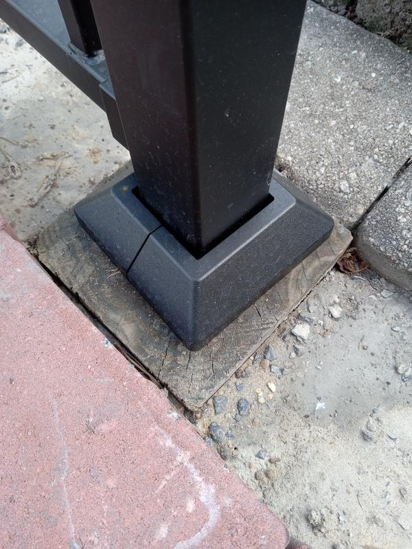 RELIABILT 2-in x 2-in x 3-ft Black Sand Steel Deck Post in the Deck ...