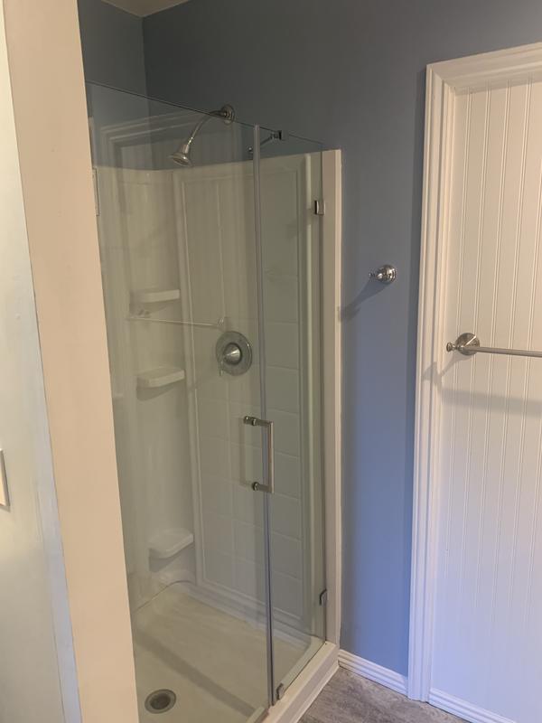 DreamLine Elegance-LS Brushed Nickel 43-in to 45-in x 72-in Frameless ...