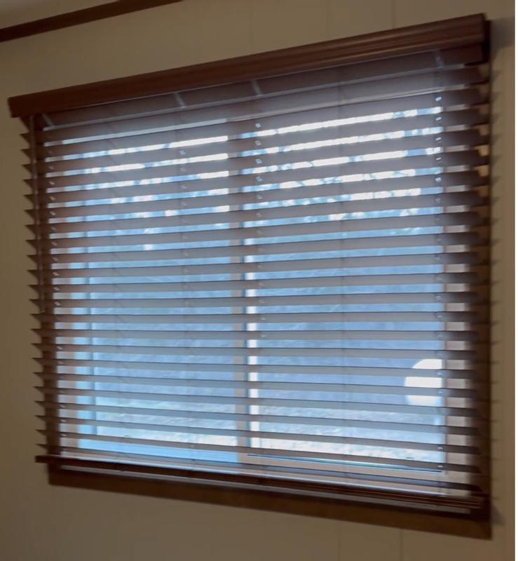 Eclipse 2-in Slat Width 65.5-in x 64-in Cordless Driftwood Gray Faux ...