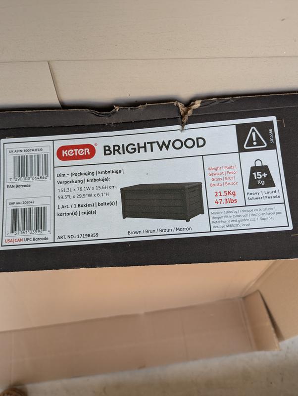 Keter Brightwood Durable Outdoor Storage 57-in L x 27.5-in 120-Gallon ...