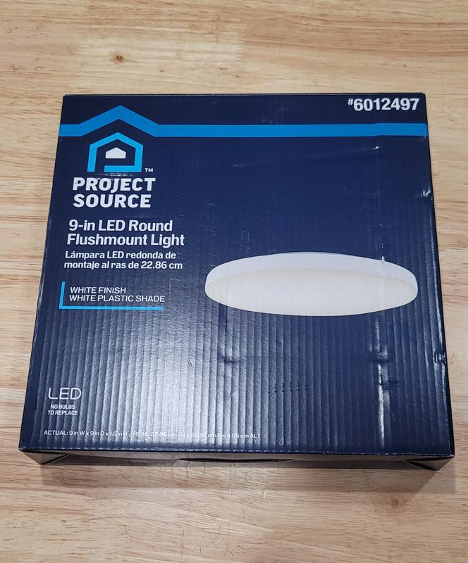 Project Source 1 -Light 9-in Matte White Integrated LED Flush Mount ...