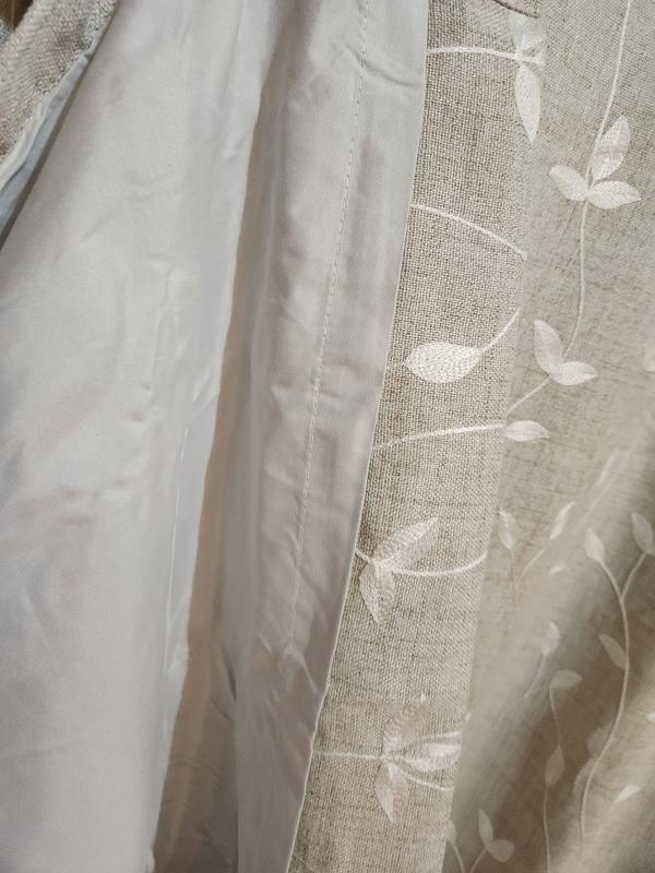 allen + roth 84-in Cream Floral Blackout Thermal Lined Back Tab Single ...