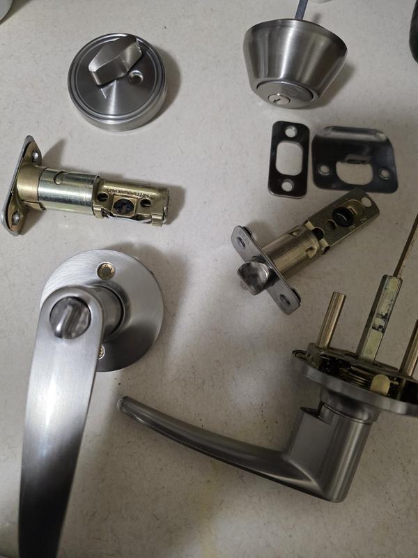 RELIABILT Ward Satin Nickel Exterior Single-Cylinder Deadbolt and ...