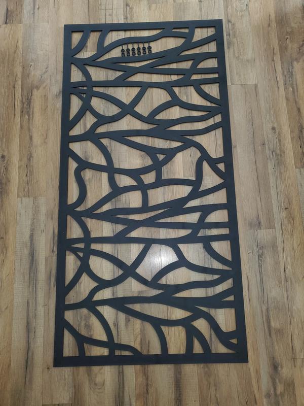 Style Selections 4-ft x 2-ft Wave Black Polypropylene Decorative Screen ...