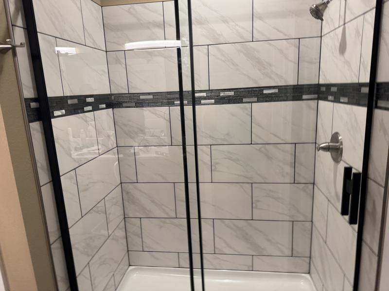 allen + roth Shower Door DAVIDSON-60GP-MB at Lowes.com