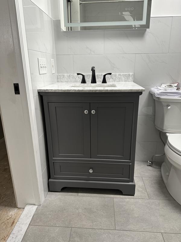 Wyndham Collection Deborah 80-in White with Matte Black Trim Undermount ...