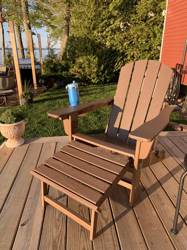 VOUA Adjustable Chair with Pull-Out Footrest and Cup Holders Stackable ...