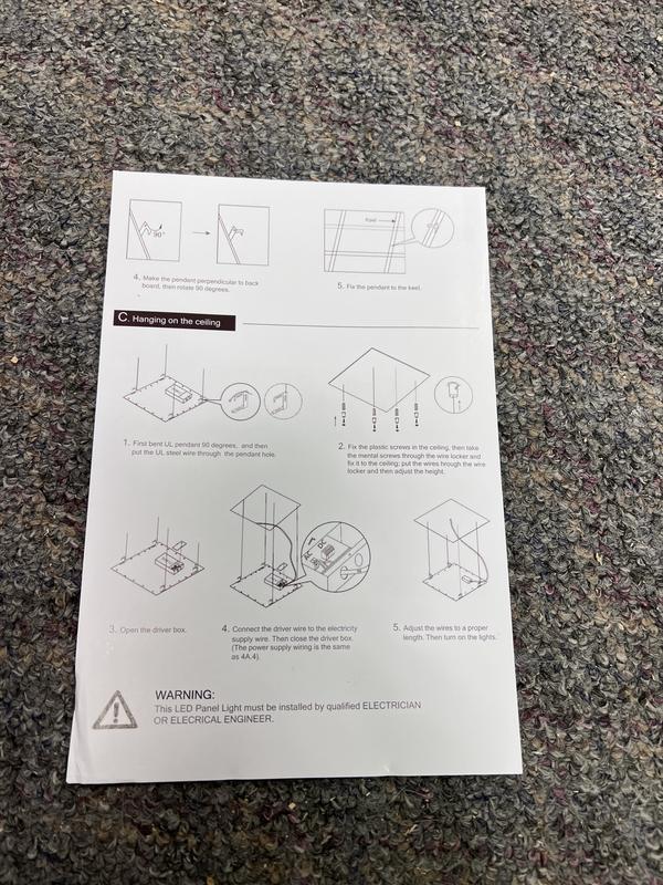 WYZM 10-Pack 2-ft x 2-ft Adjustable Daylight LED Panel Light 2X2-10P-B ...