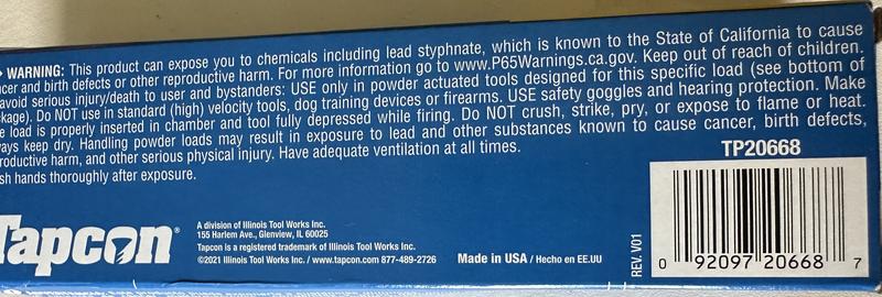 Tapcon 100-Count 0.27 Caliber Powder Actuated Load 20668 at Lowes.com