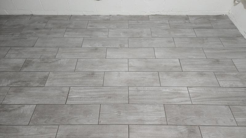 CERAMICAS TESANY Acadia Grey Gray 8-in x 24-in Glazed Ceramic Wood Look ...