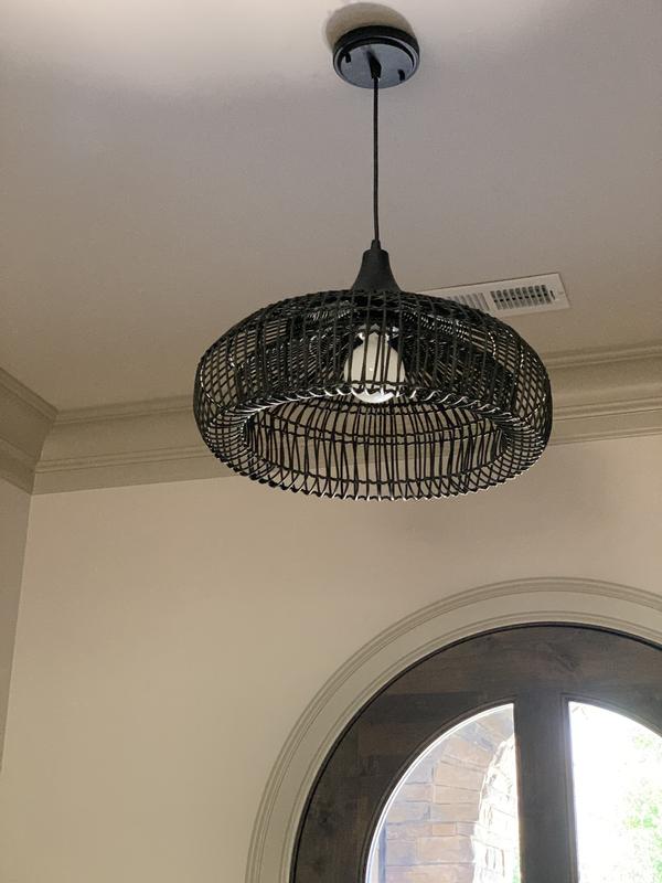 allen + roth Reece Black Traditional Bell Medium Hanging Pendant Light ...