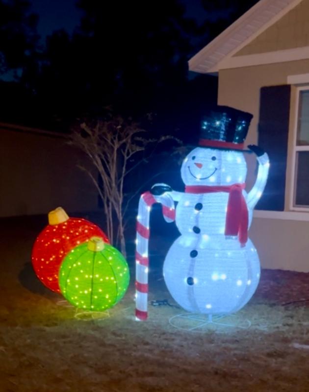 Holiday Living 72-in Freestanding Snowman Yard decoration with White ...